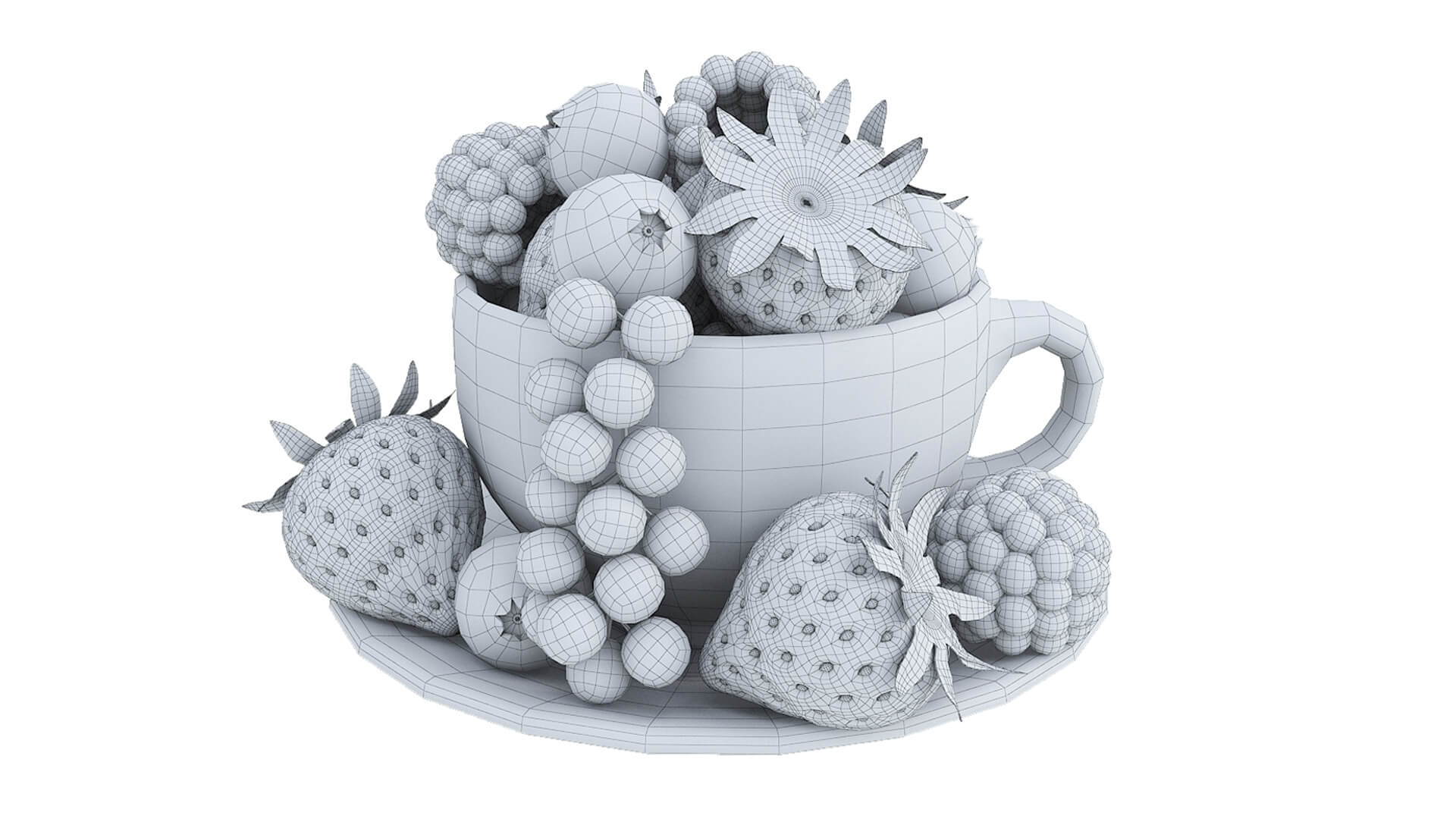 Cup of Berries - 3D Model by Xandra Fox