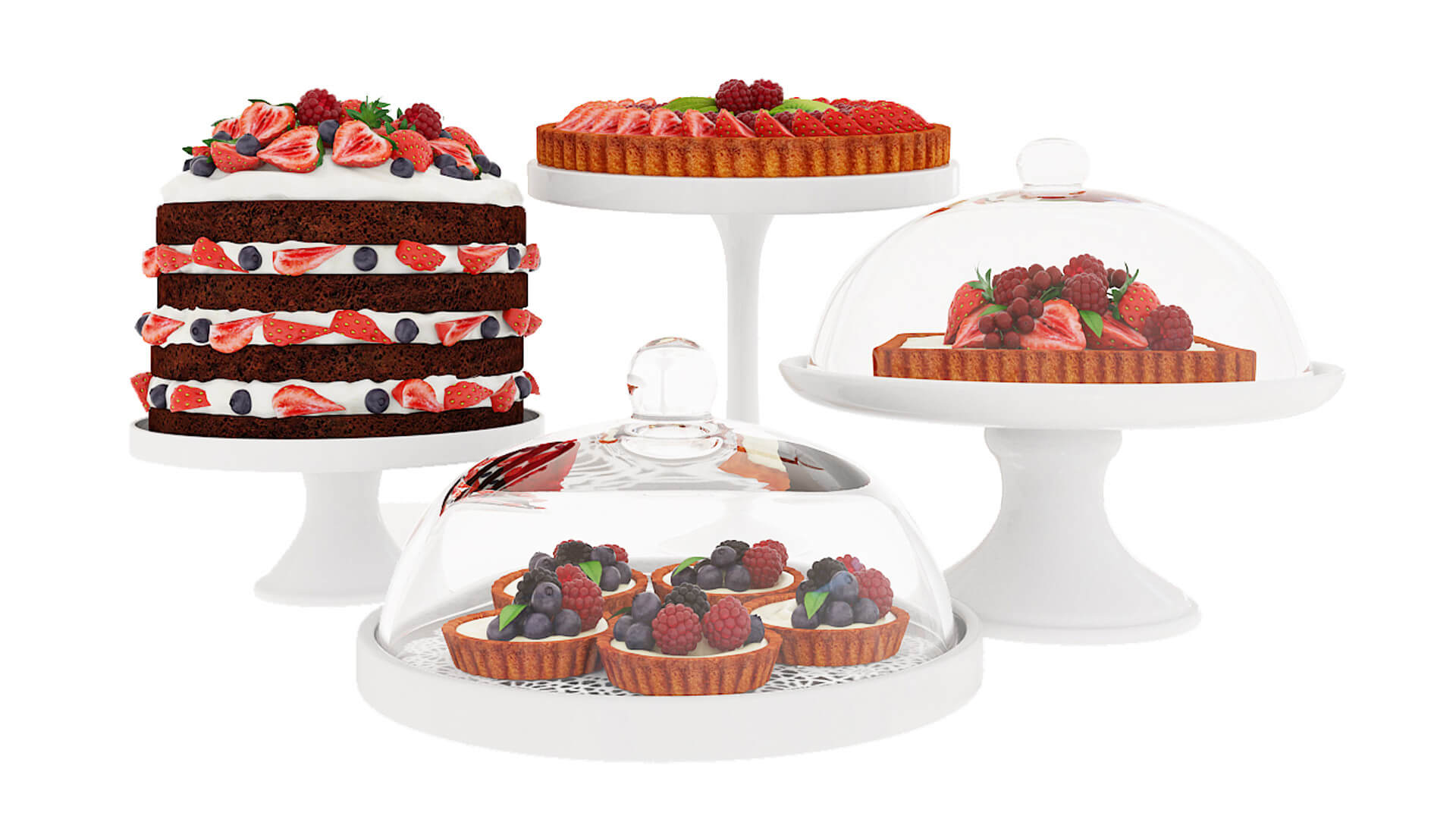 Fruit Berry Cake Collection - 3D Model by Xandra Fox
