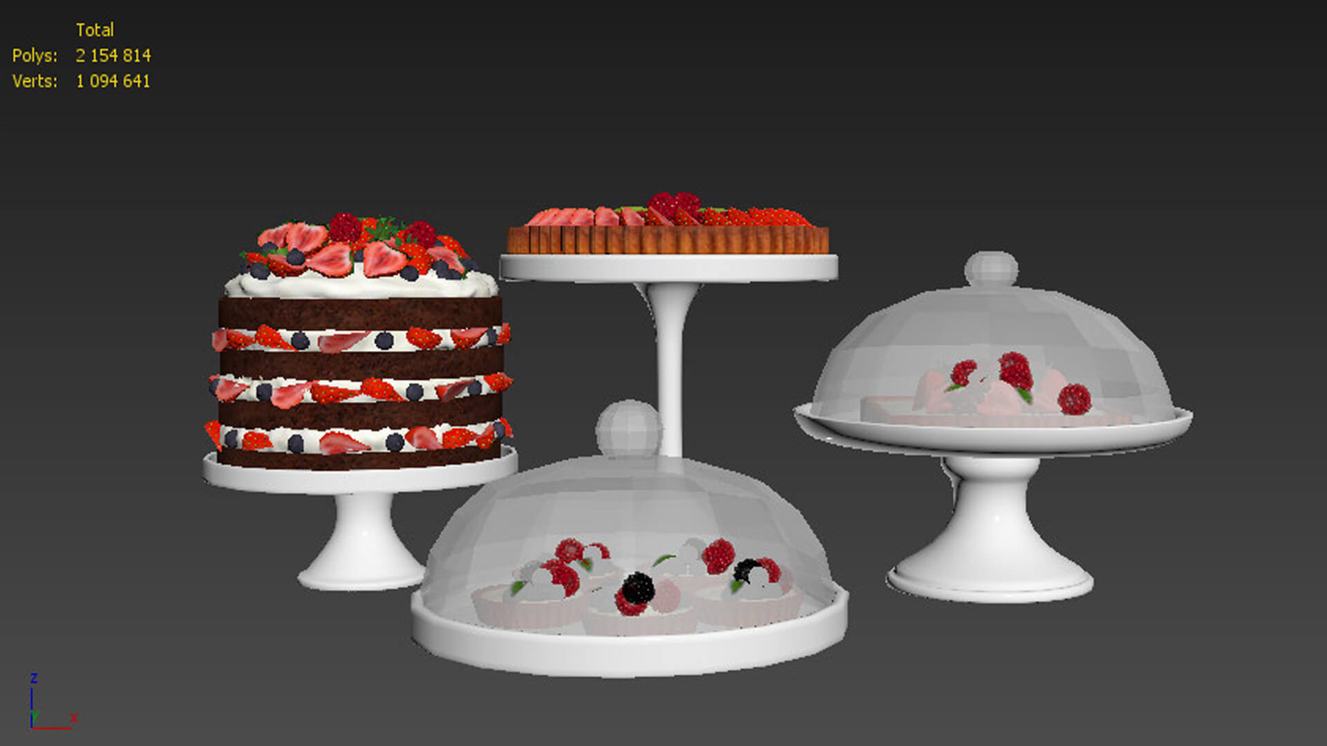 Fruit Berry Cake Collection - 3D Model by Xandra Fox
