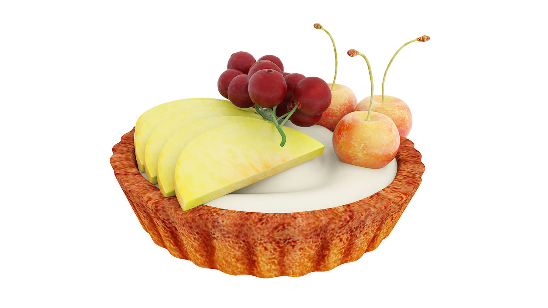 Fruit Berry Mini Tart - 3D Model by Xandra Fox