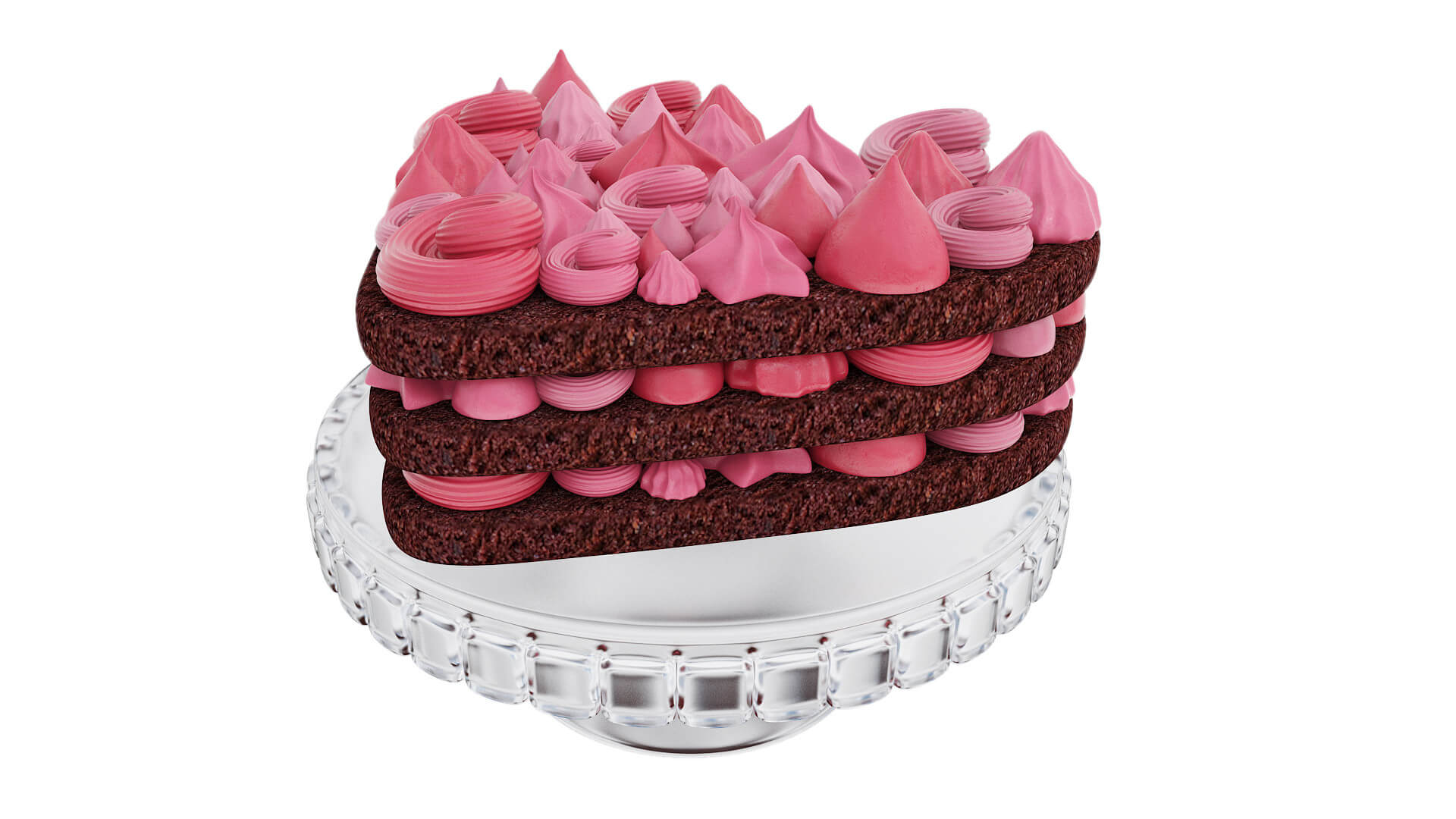 Heart-Shaped Chocolate Cake Stand 3D Model by Xandra Fox