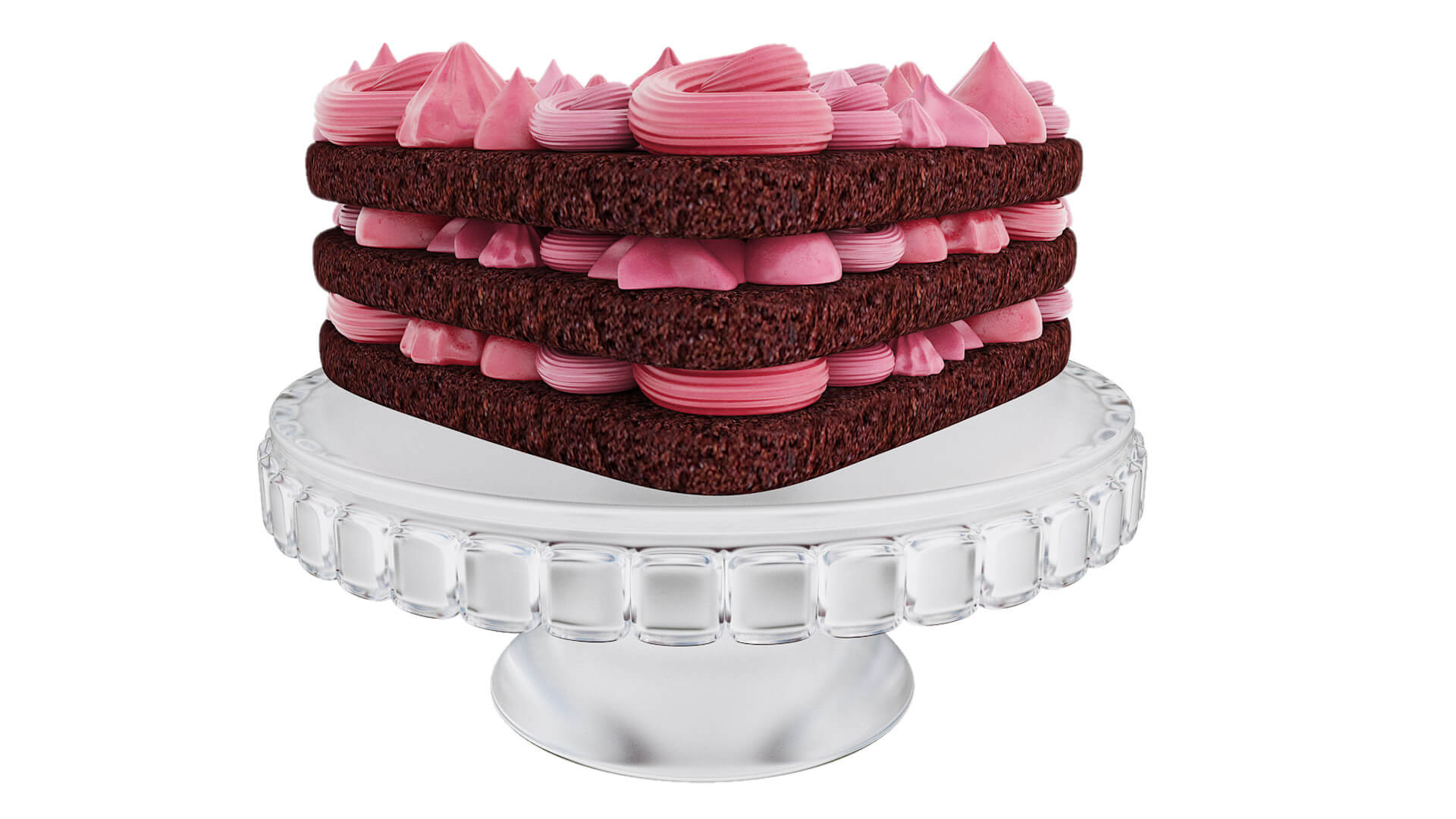 Heart-Shaped Chocolate Cake Stand 3D Model by Xandra Fox