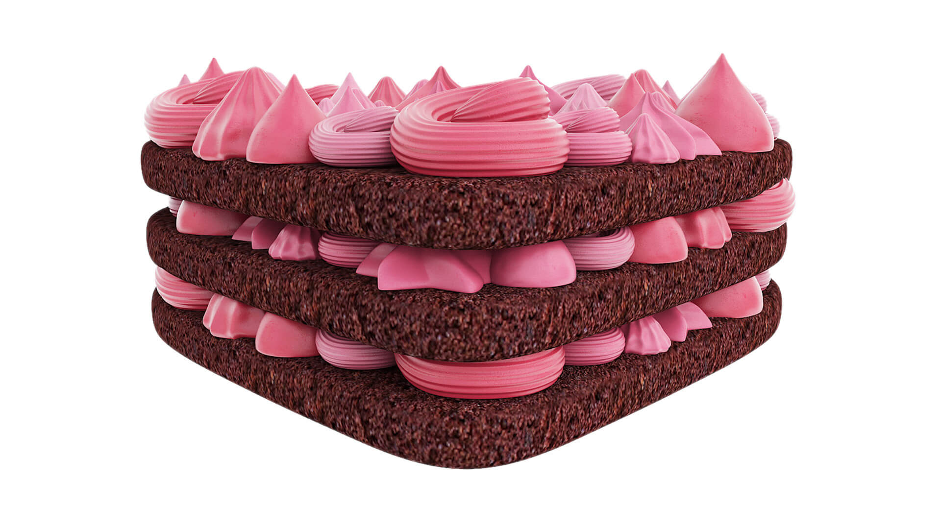 Heart-Shaped Chocolate Cake 3D Model by Xandra Fox