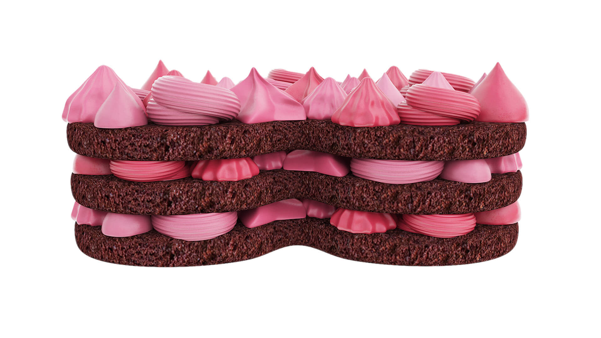 Heart-Shaped Chocolate Cake 3D Model by Xandra Fox