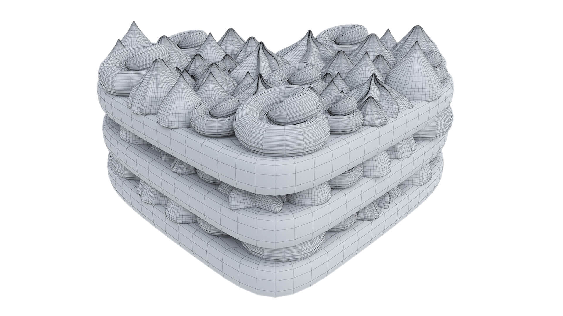 Heart-Shaped Chocolate Cake 3D Model by Xandra Fox