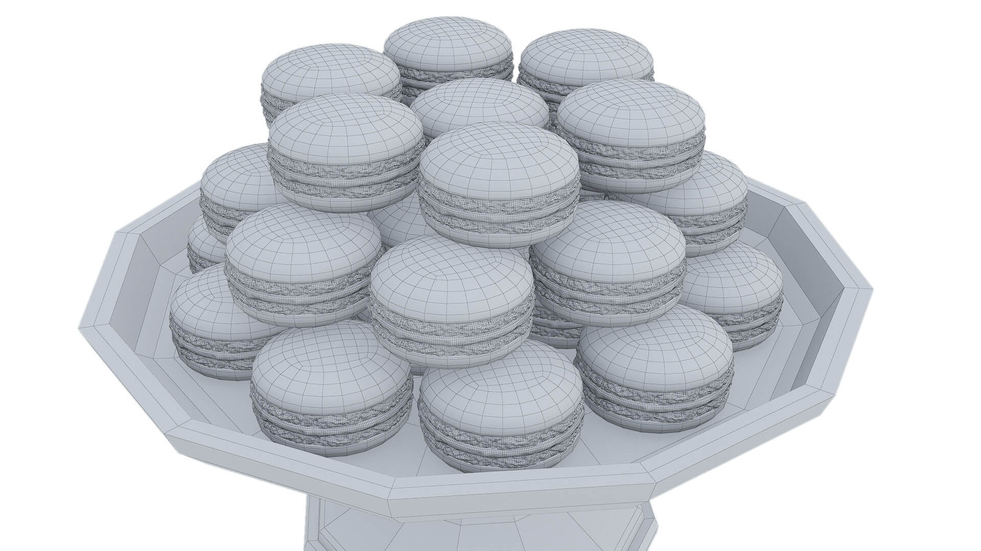 Macaroon White Stand - 3D Model by Xandra Fox