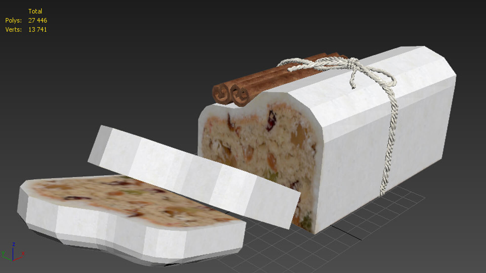 Raisin Loaf Cake - 3D Model by Xandra Fox