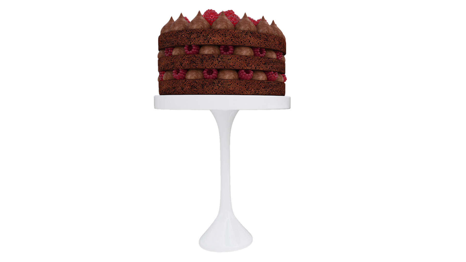Raspberry Chocolate Cake Stand - 3D Model by Xandra Fox