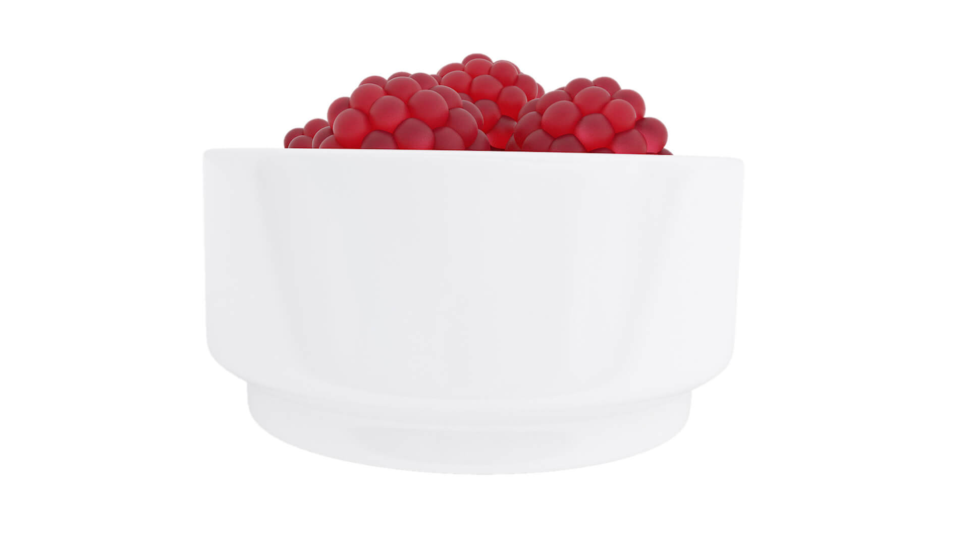 Raspberry White Bowl - 3D Model by Xandra Fox