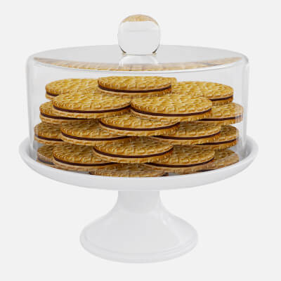 Round Cookie With Chocolate White Stand - 3D Model by Xandra Fox