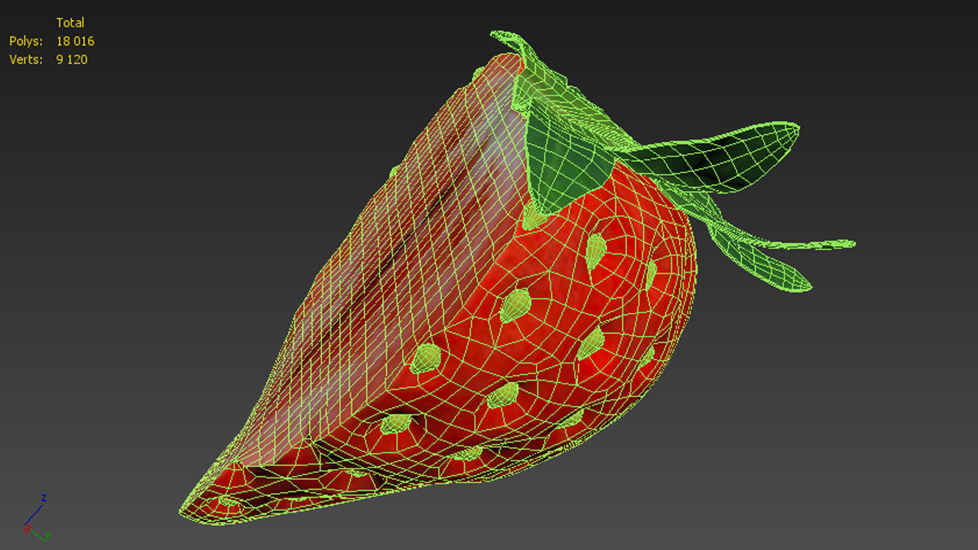 Strawberry Half - 3D Model by Xandra Fox