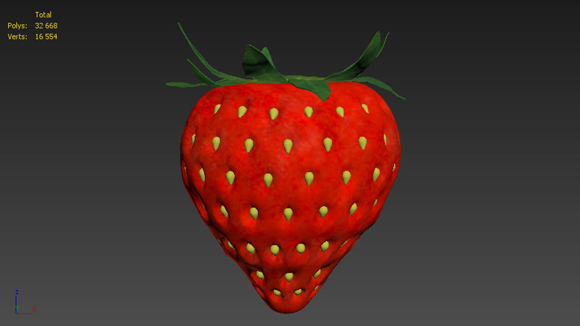 Strawberry Whole - 3D Model by Xandra Fox