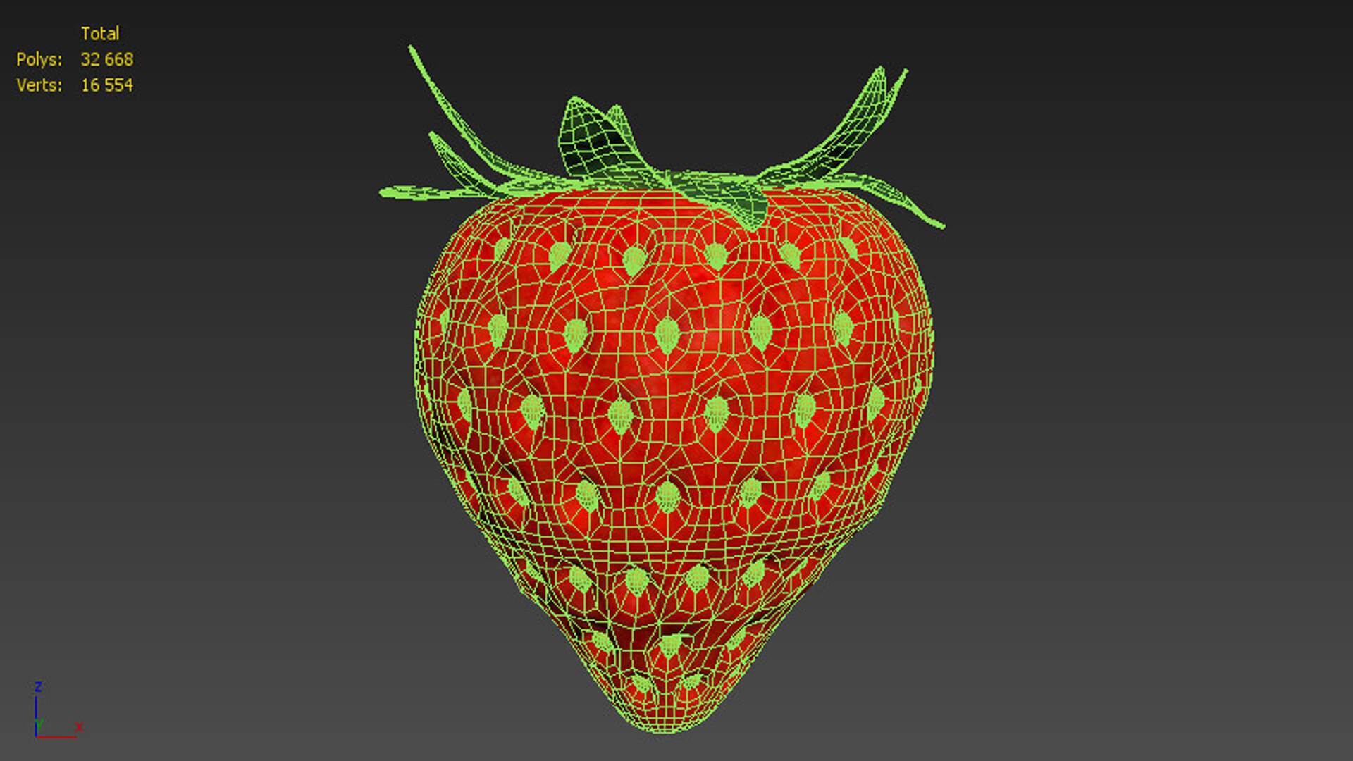 Strawberry Whole - 3D Model by Xandra Fox