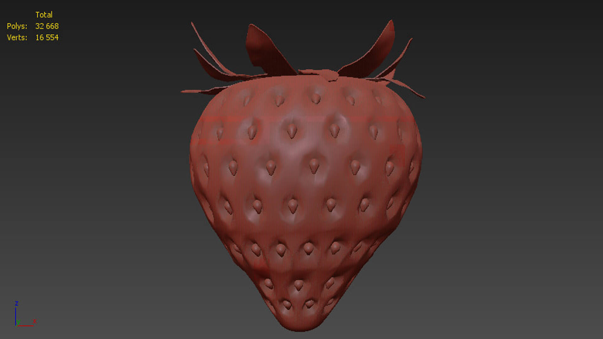Strawberry Whole - 3D Model by Xandra Fox