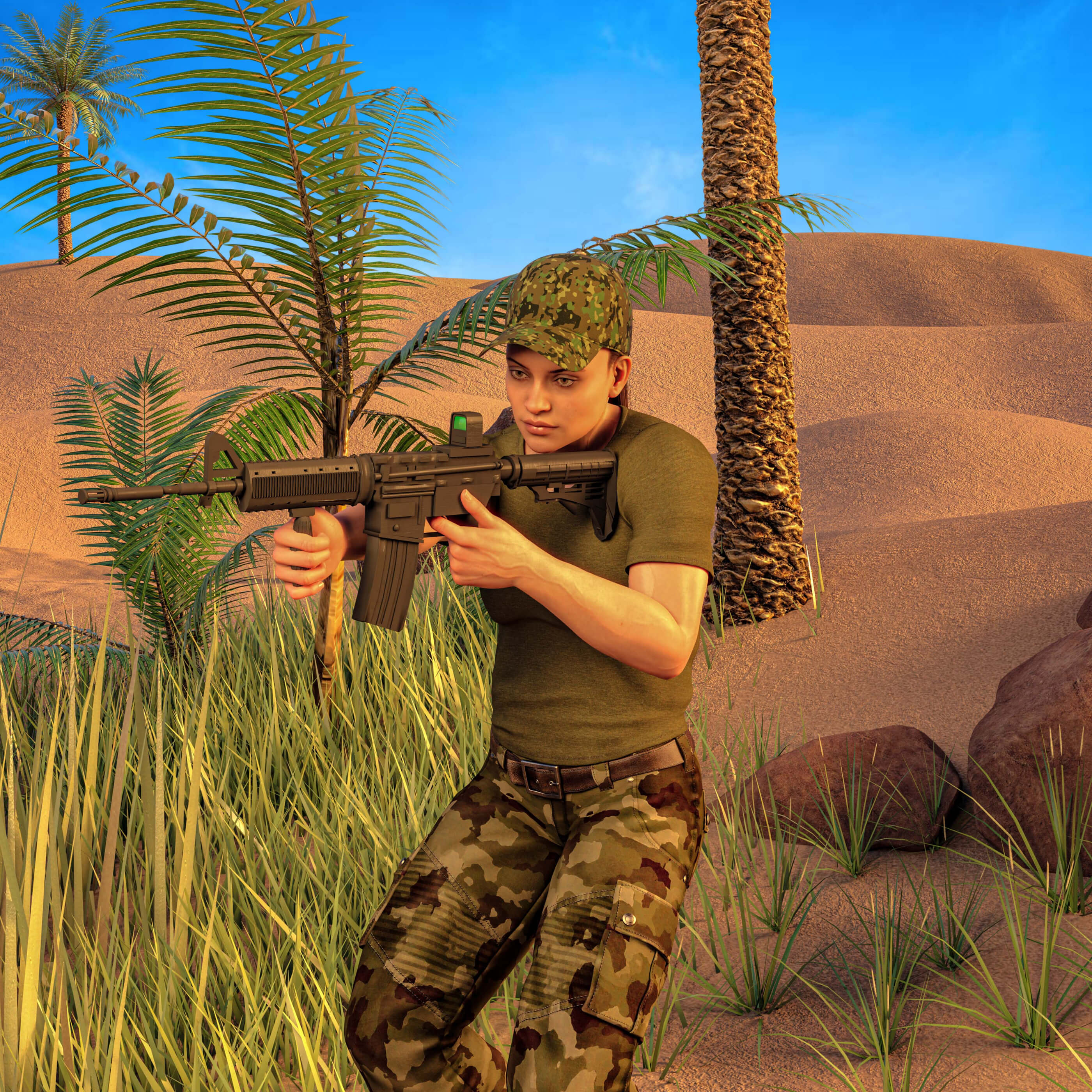 Military Poses for Genesis 8 and 8.1 Female - Daz Content by Xardas72