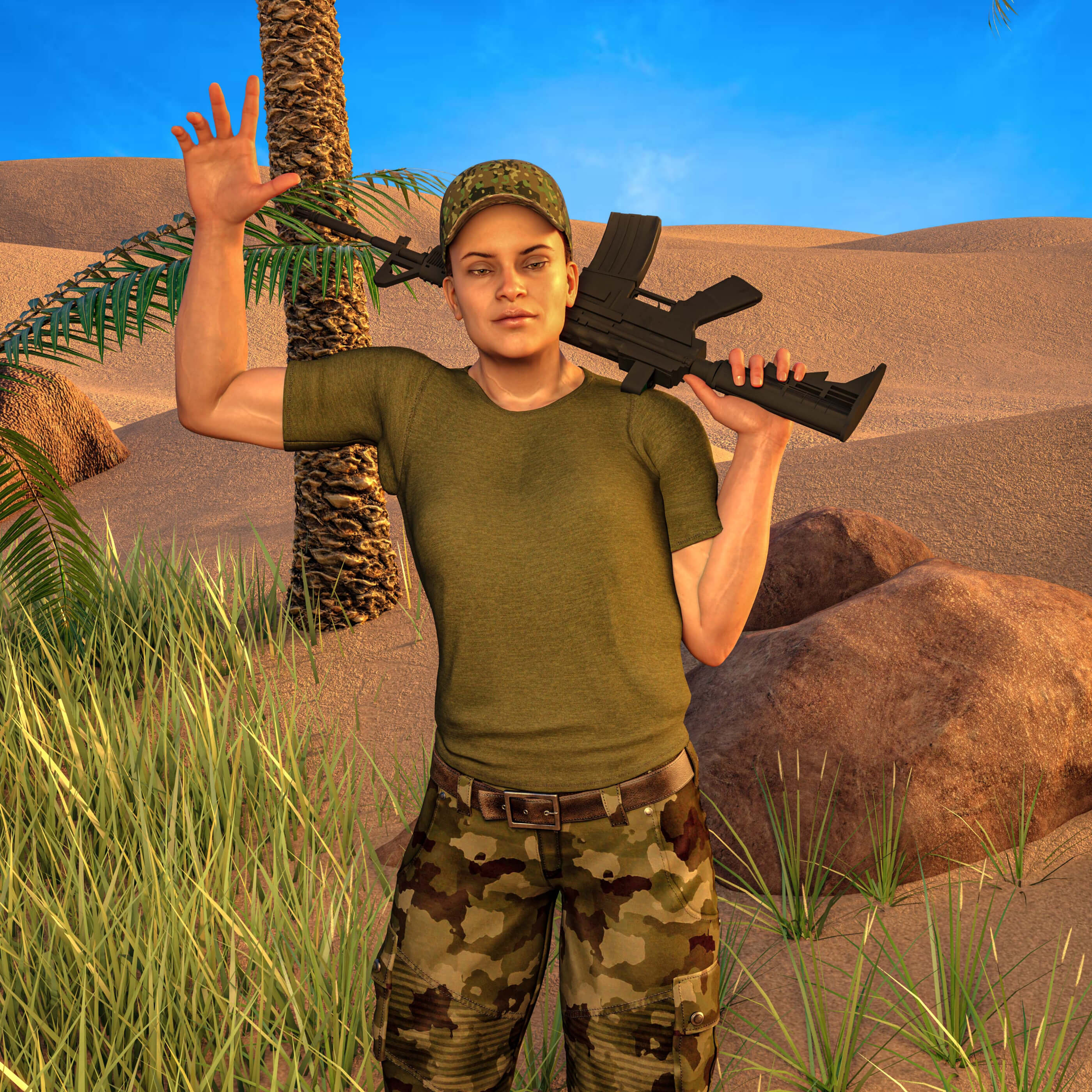 Military Poses for Genesis 8 and 8.1 Female - Daz Content by Xardas72