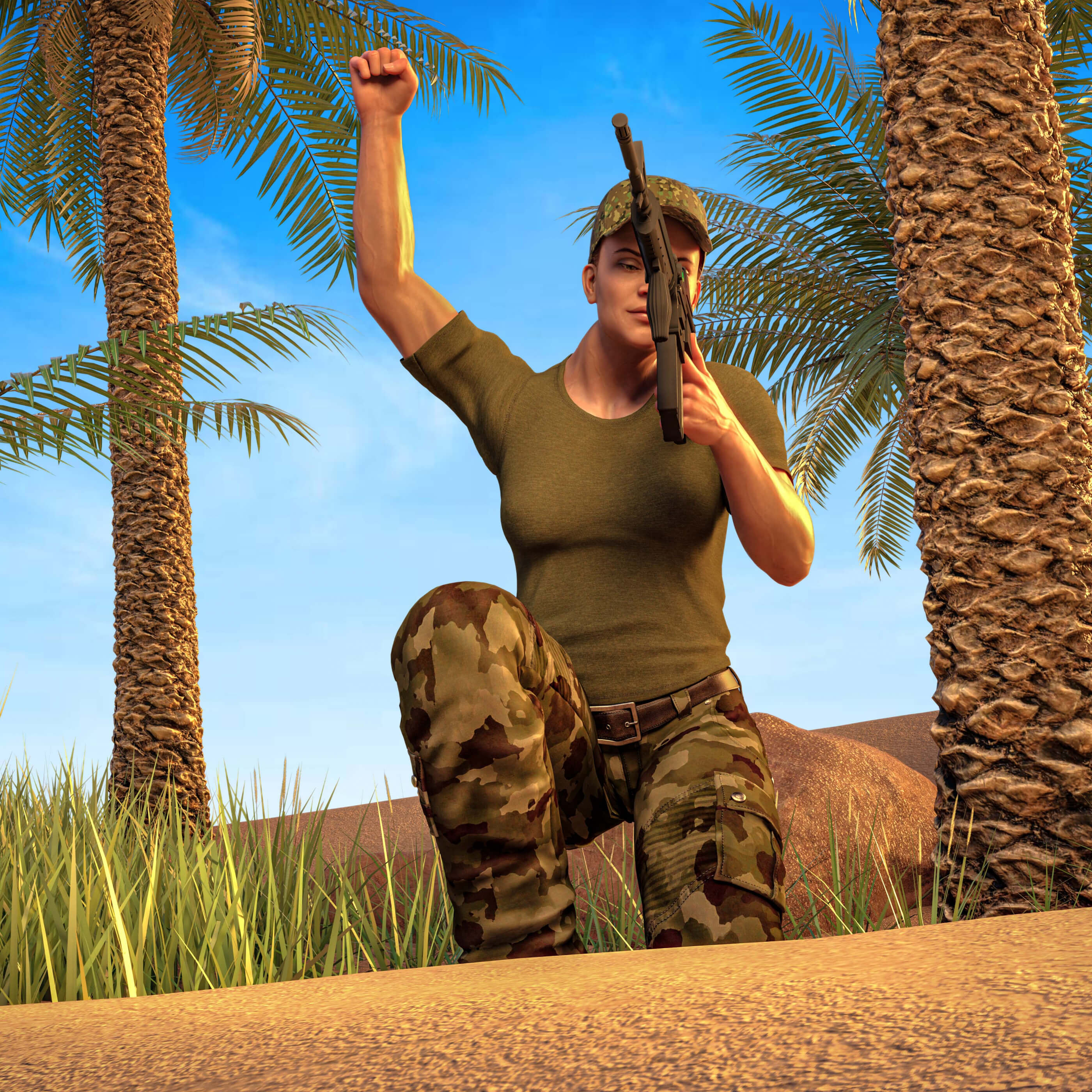 Military Poses for Genesis 8 and 8.1 Female - Daz Content by Xardas72