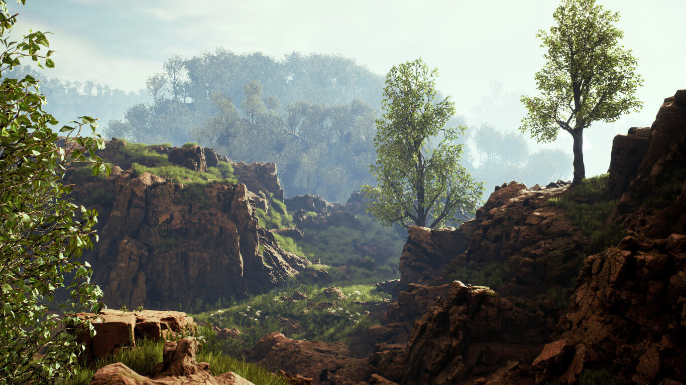 Rocky Valley 3D Desktop HD Wallpaper