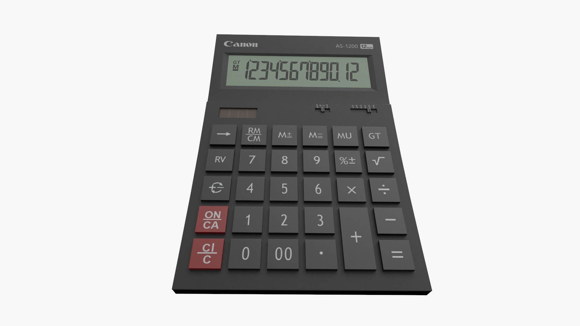 Canon AS-1200 Solar Calculator 3D Model by xnastudios
