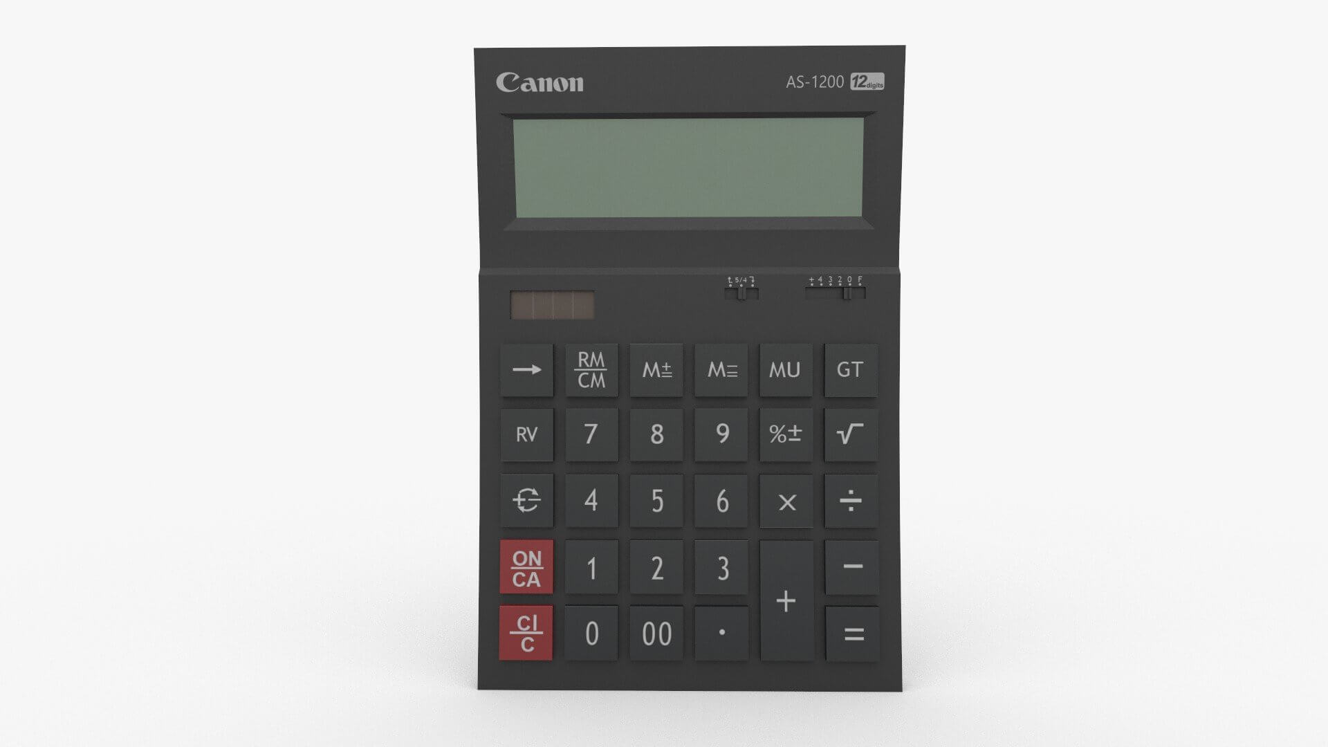 Canon AS-1200 Solar Calculator 3D Model by xnastudios