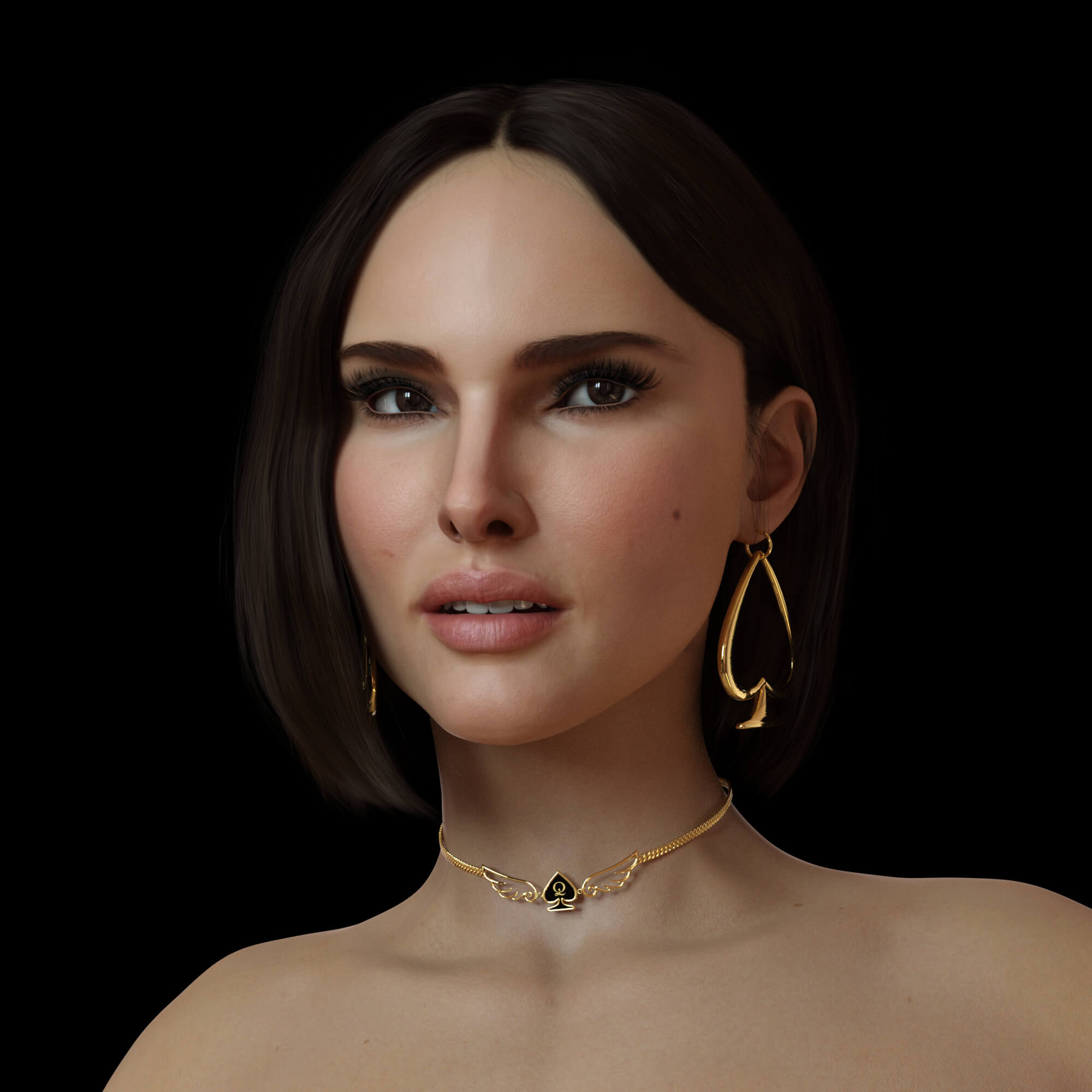 Queen of Spades Choker Necklace for Genesis 8 Female - Daz Content by XR71