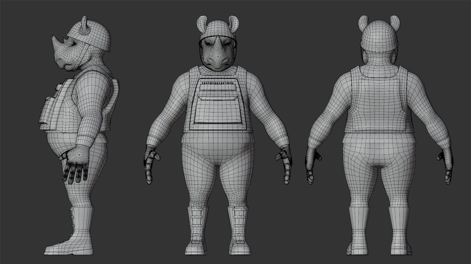 Military Rhino with Weapon LMG - 3D Model by Xronycle