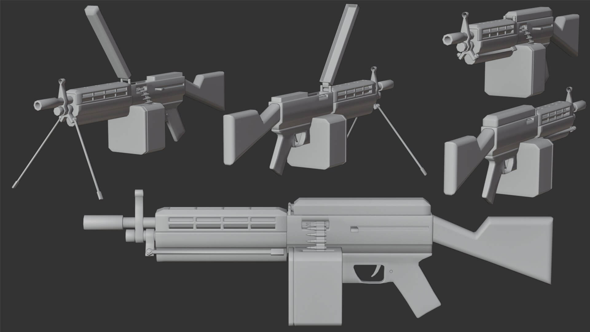 Military Rhino with Weapon LMG - 3D Model by Xronycle