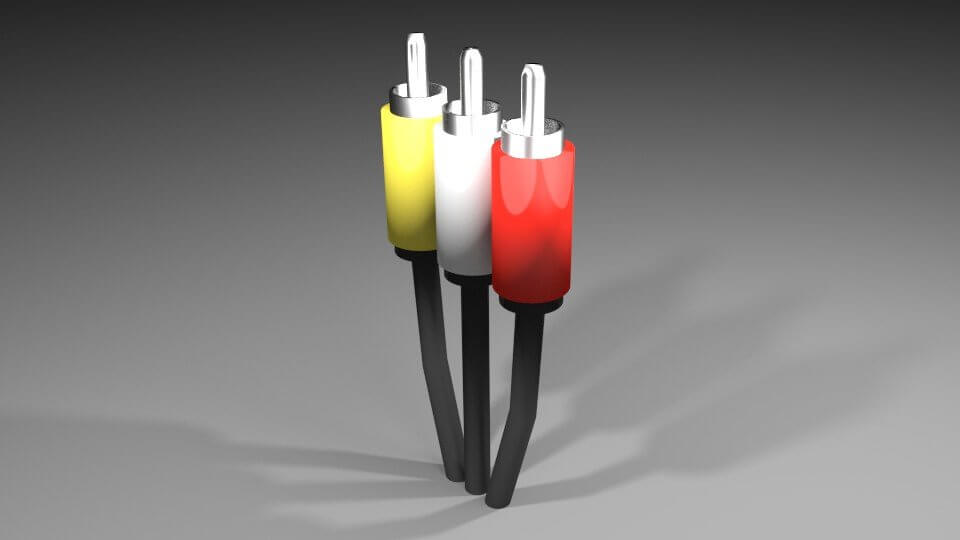 Audio Video Connector - RCA Cables 3D Model by Xtreme Studio