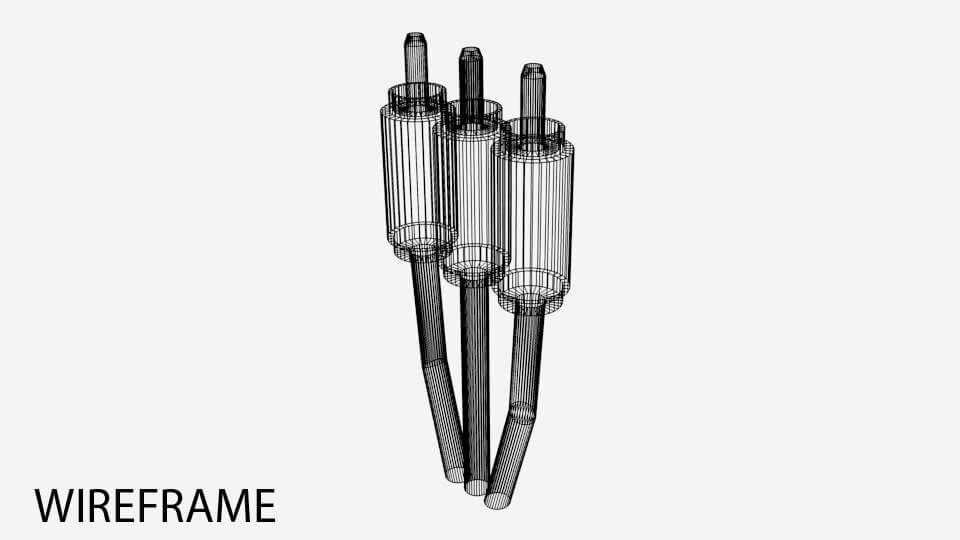 Audio Video Connector - RCA Cables 3D Model by Xtreme Studio