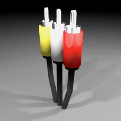 Audio Video Connector - RCA Cables 3D Model by Xtreme Studio