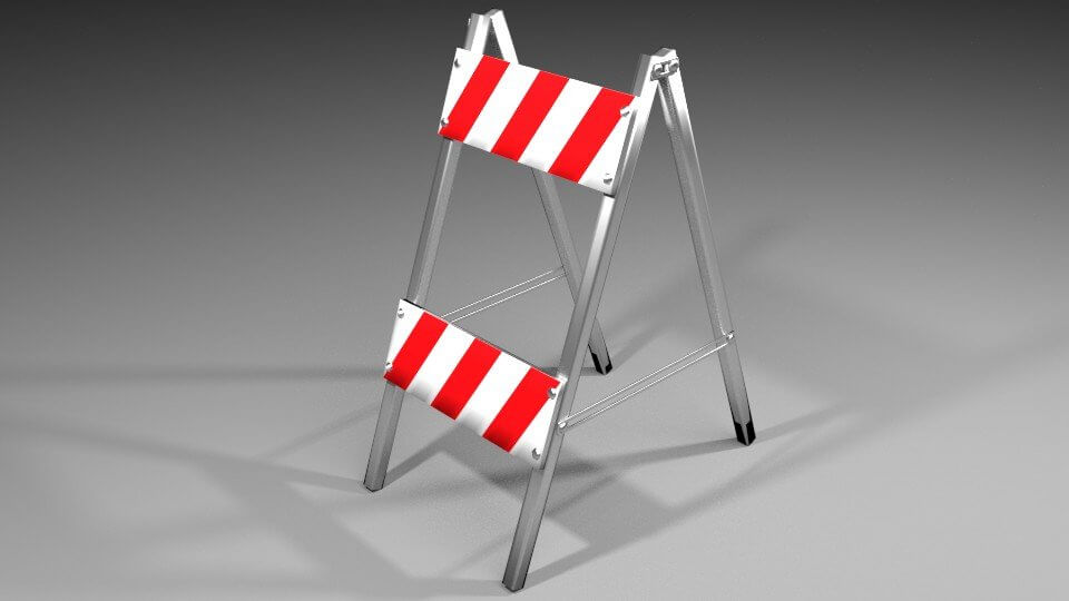 Traffic Barricade - A-Frame Type II 3D Model by Xtreme Studio