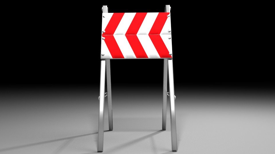 Traffic Barricade - A-Frame Type III 3D Model by Xtreme Studio