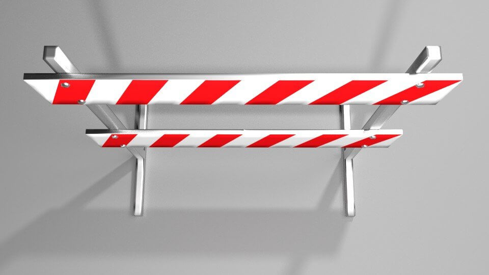 Traffic Barricade - Upright Type II 3D Model by Xtreme Studio