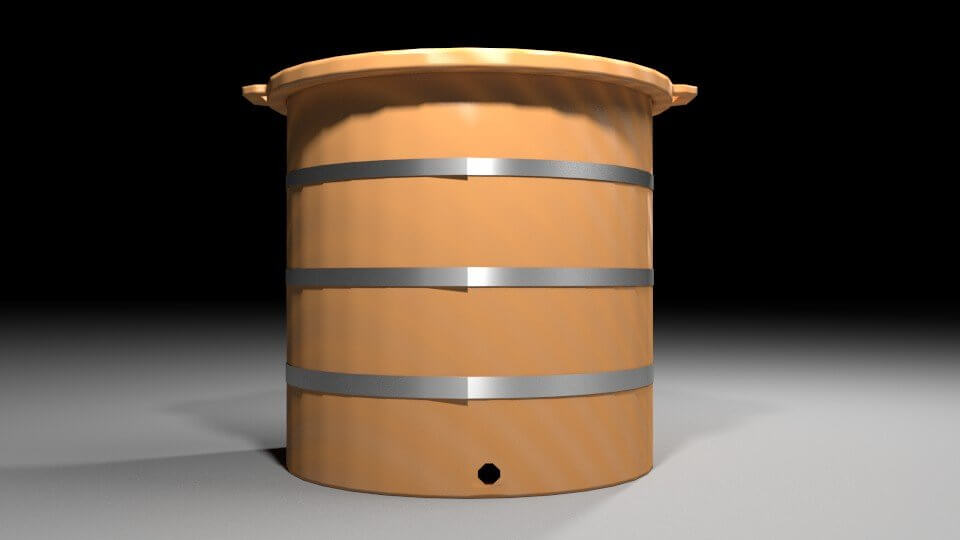 Wooden Water Tank 1 - 3D Model by Xtreme Studio