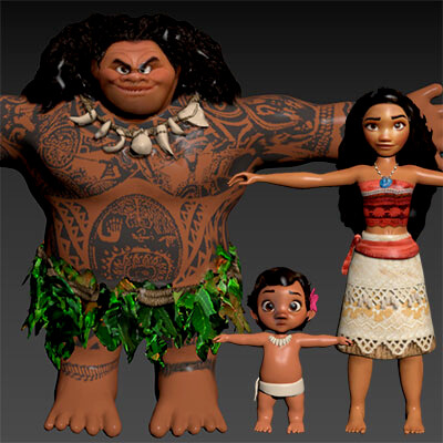 Pack 20 Moana Characters - 3D Model by xuanxo69