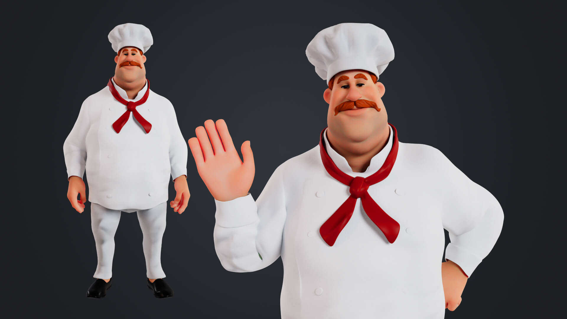 Cartoon Chef Rigged - 3D Model by xzh