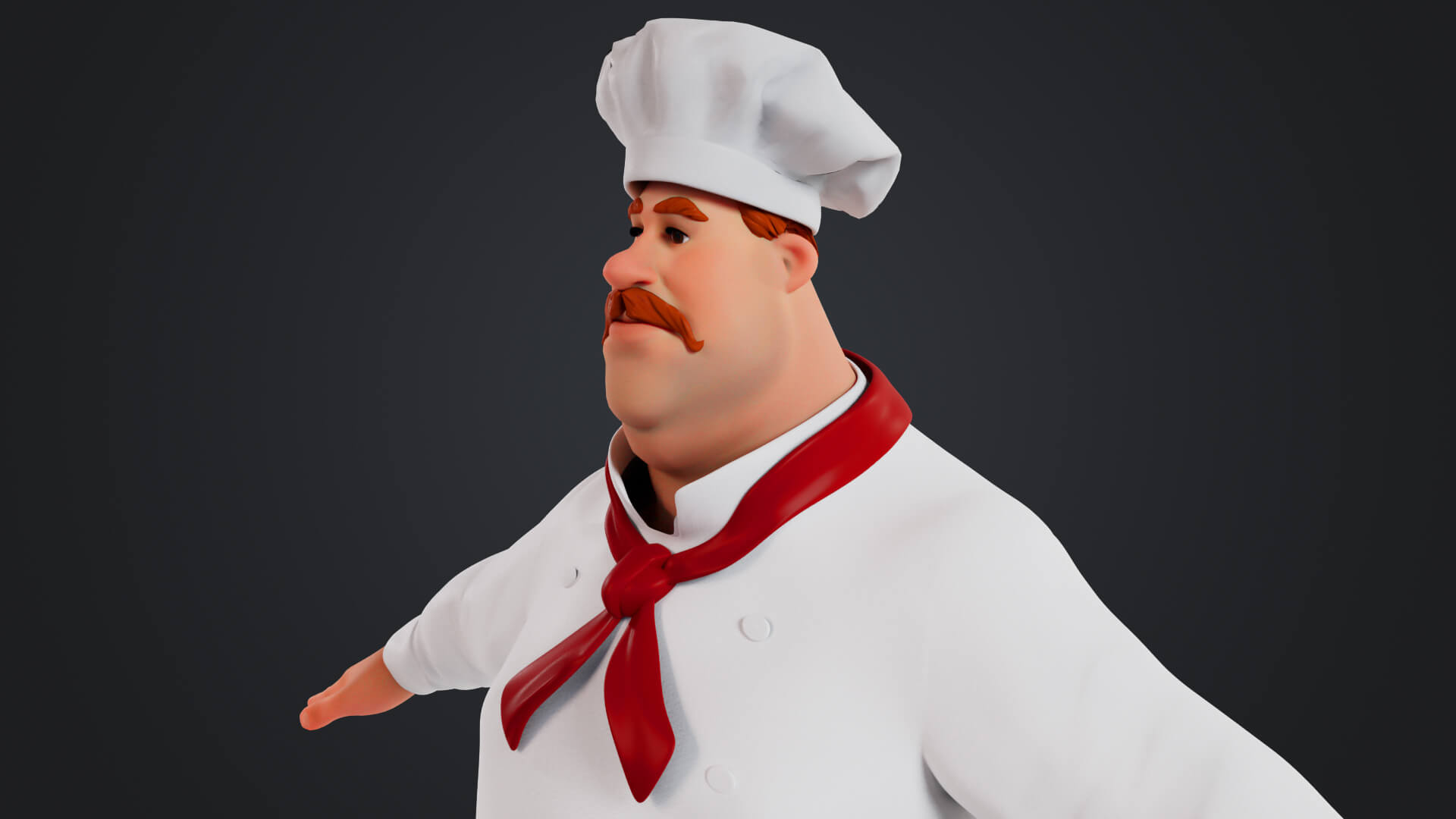 Cartoon Chef Rigged - 3D Model by xzh