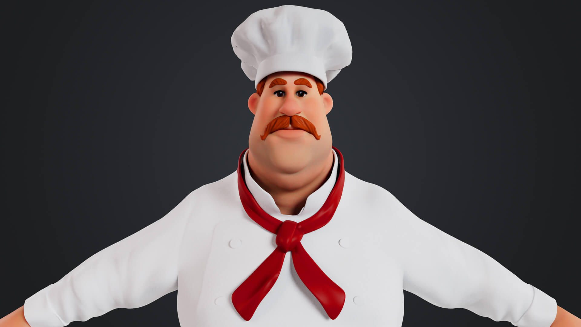 Cartoon Chef Rigged - 3D Model by xzh