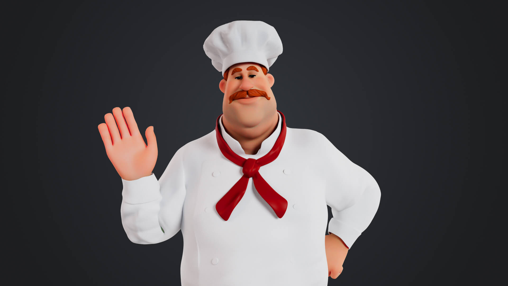 Cartoon Chef Rigged - 3D Model by xzh