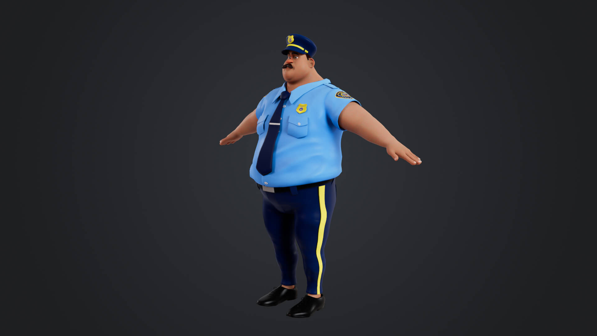 Cartoon Police Rigged - 3D Model by xzh