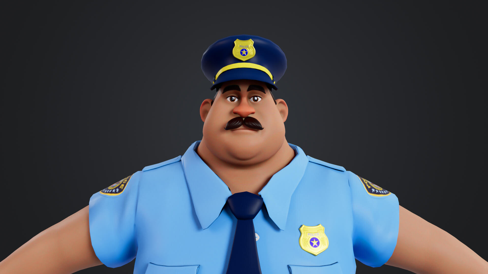 Cartoon Police Rigged - 3D Model by xzh
