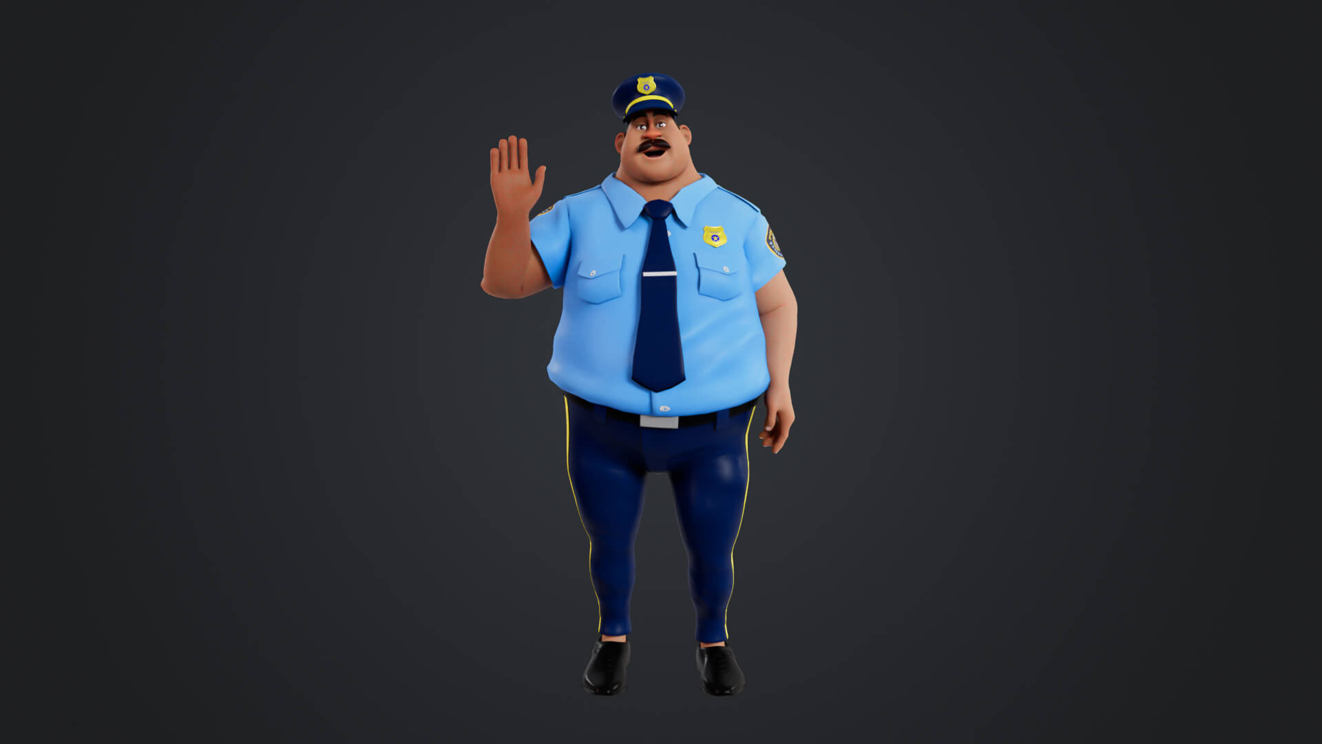 Cartoon Police Rigged - 3D Model by xzh