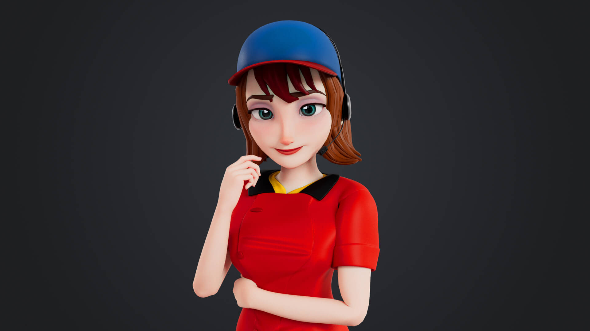 Cartoon Waiter Rigged - 3D Model by xzh