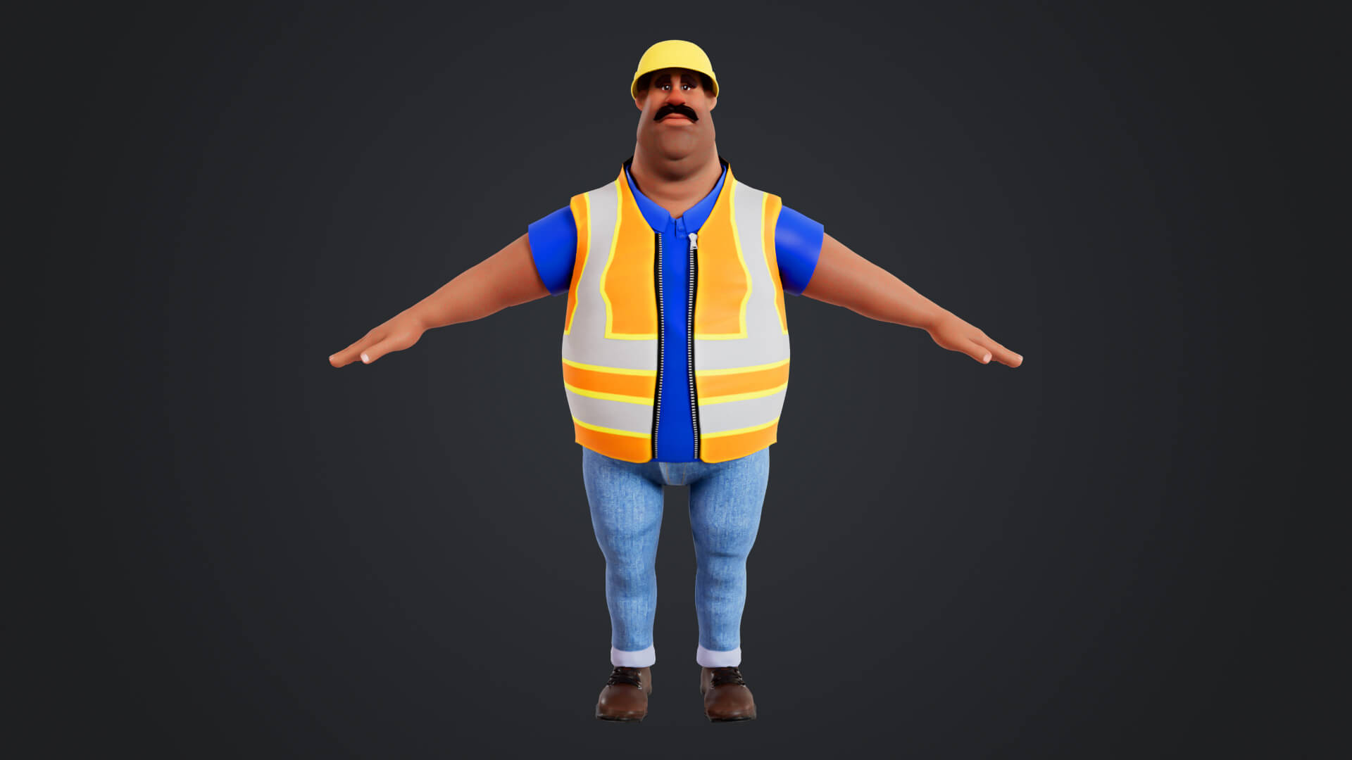 Cartoon Worker Rigged - 3D Model by xzh