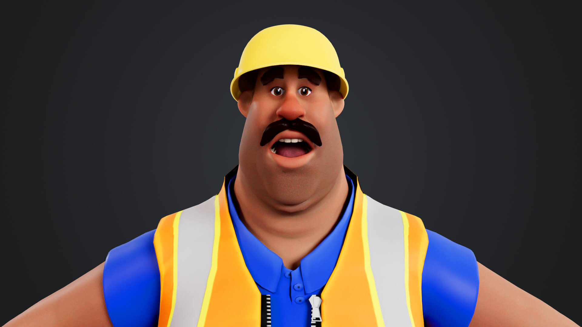 Cartoon Worker Rigged - 3D Model by xzh