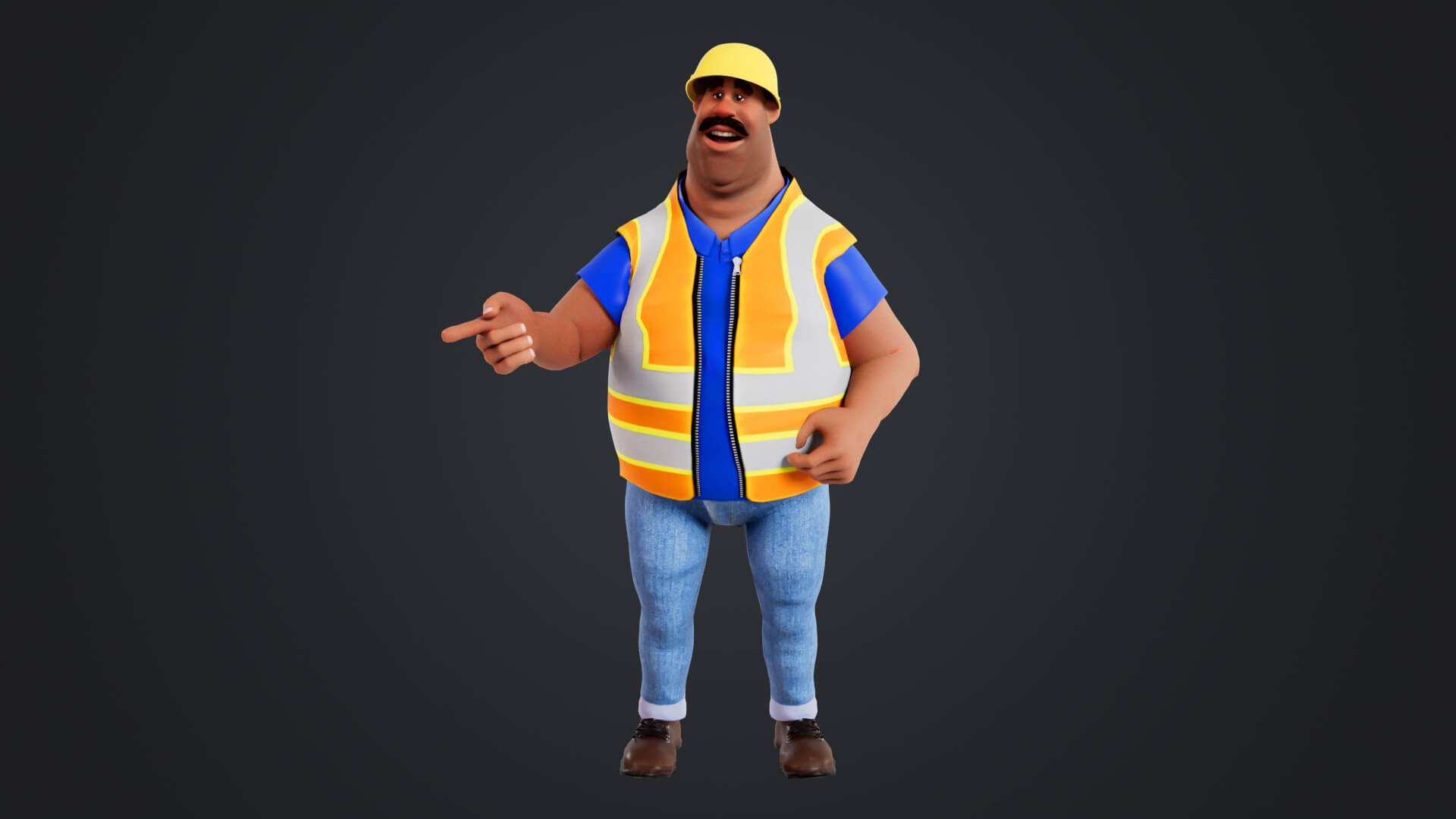 Cartoon Worker Rigged - 3D Model by xzh
