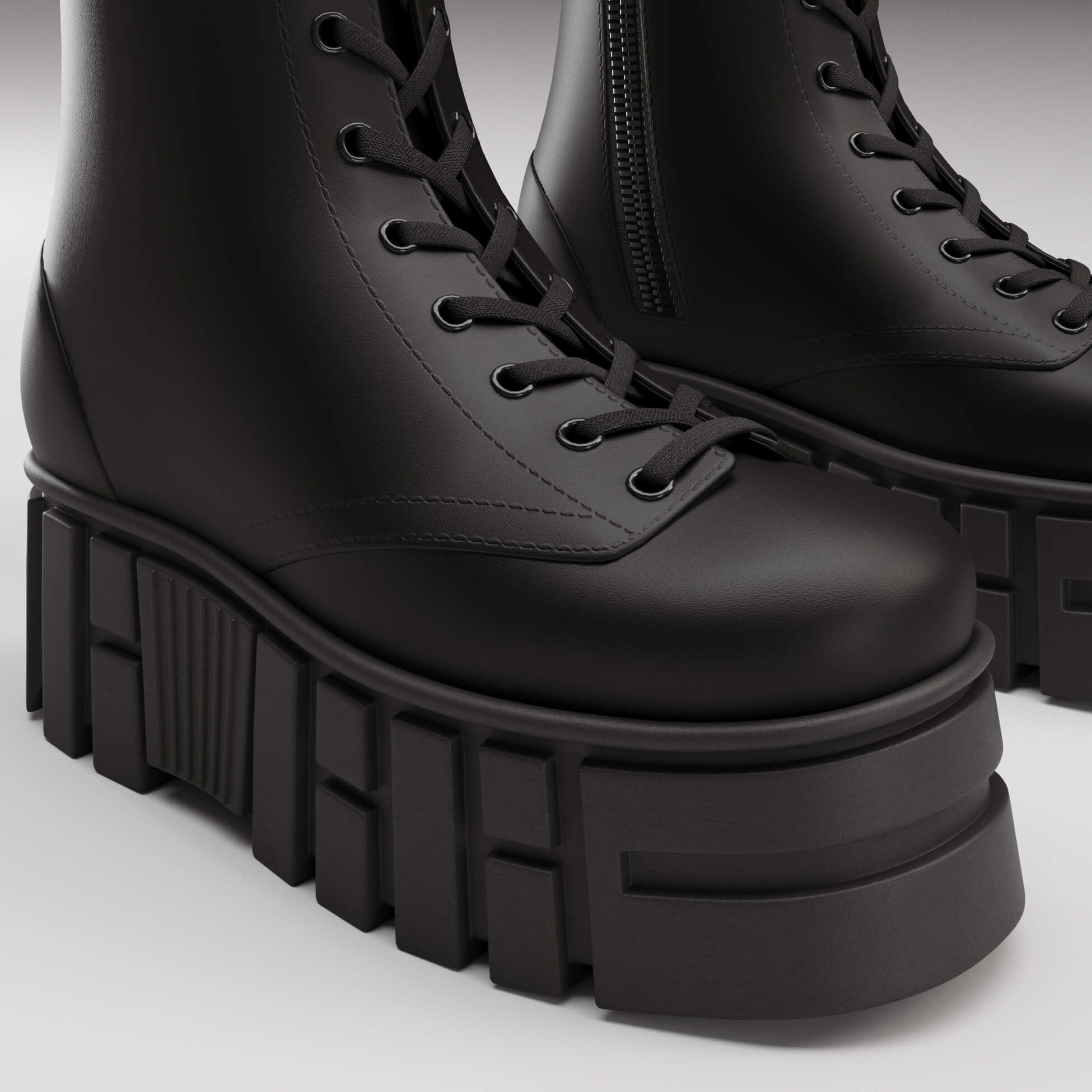 Asos Design Mate Battle Boots on High Platform - 3D Model by YanaDesVal