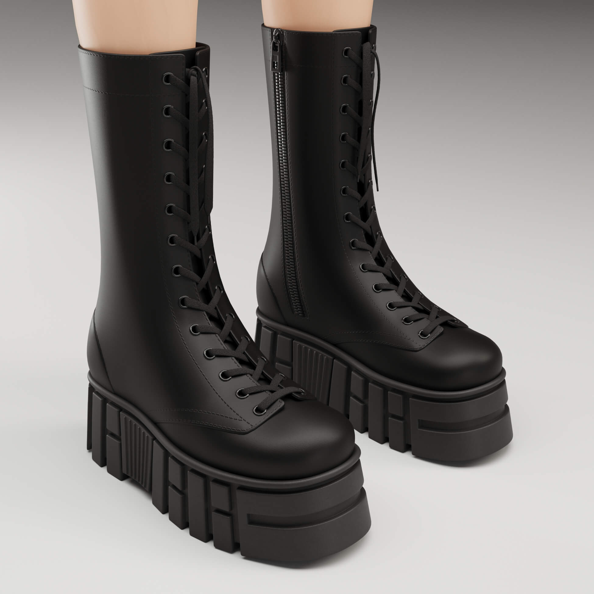 Asos Design Mate Battle Boots on High Platform - 3D Model by YanaDesVal