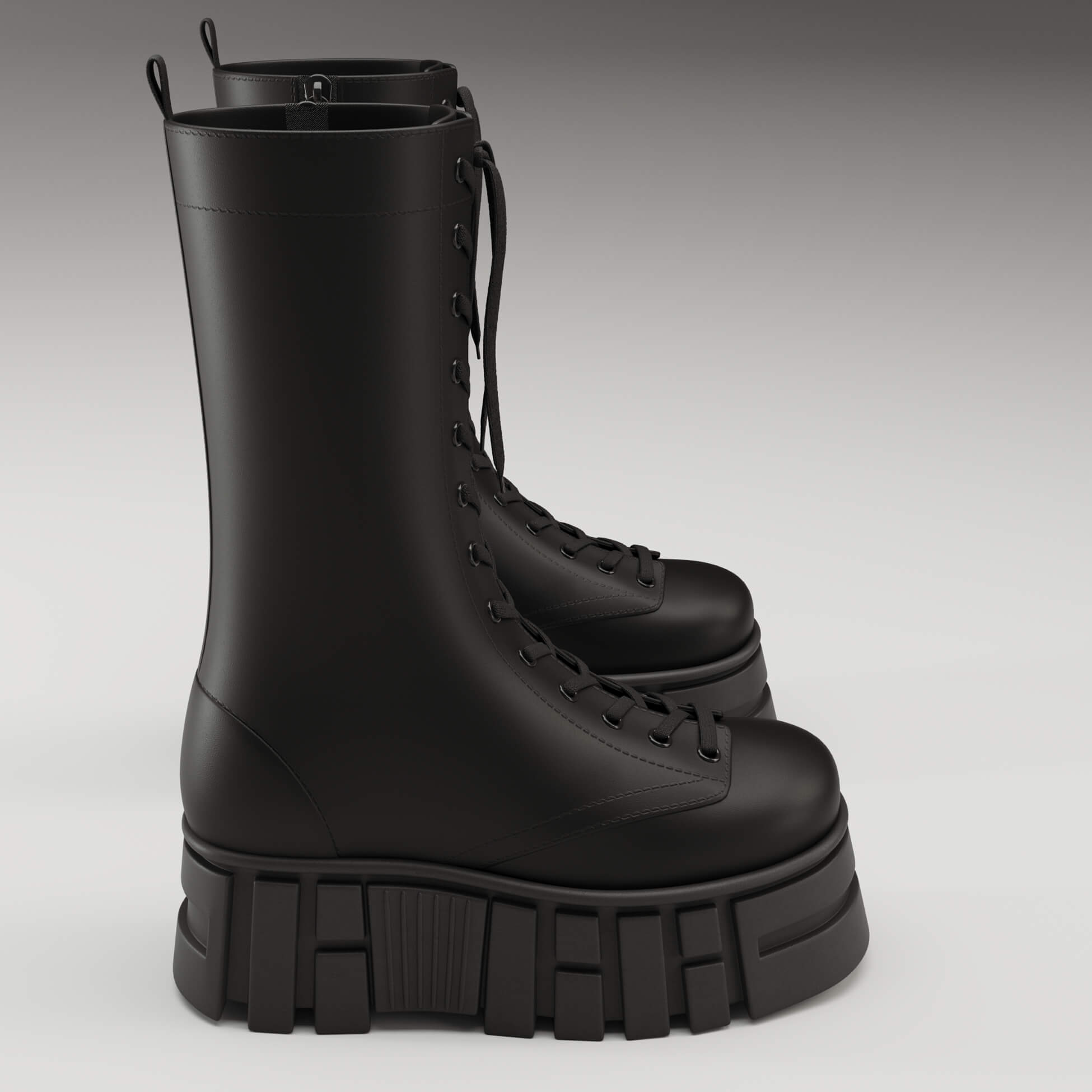 Asos Design Mate Battle Boots on High Platform - 3D Model by YanaDesVal