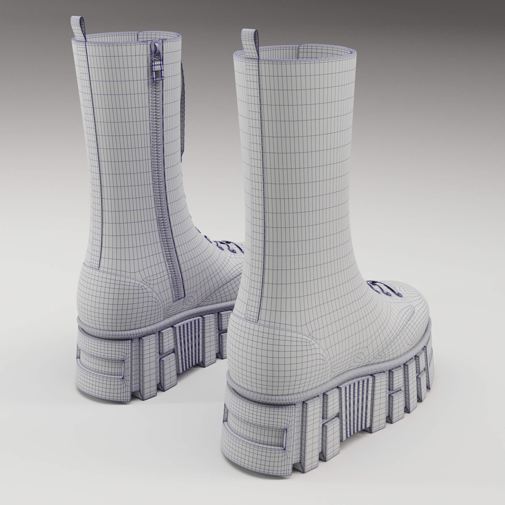 Asos Design Mate Battle Boots on High Platform - 3D Model by YanaDesVal